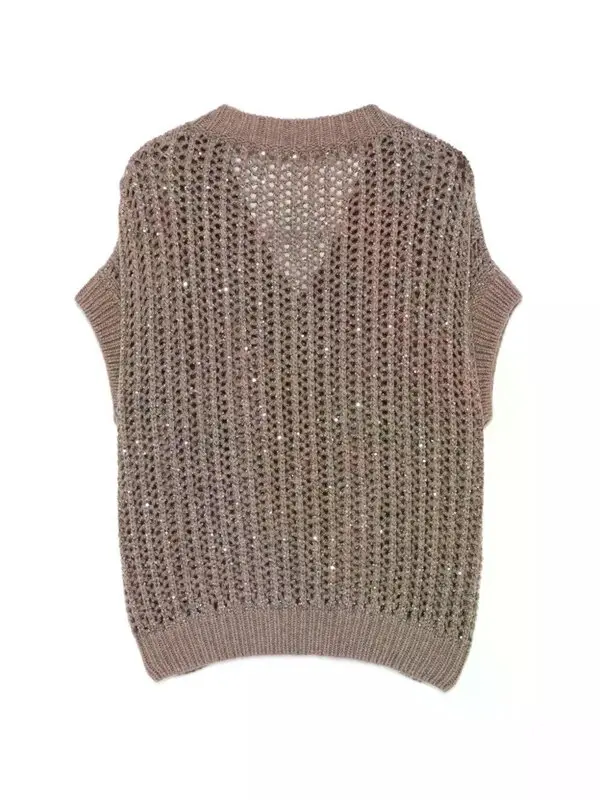 D.exterior Sequin-embellished Open-knit Sweater