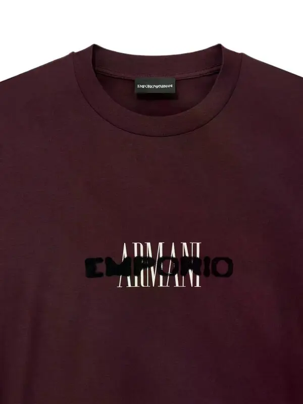 Emporio Armani Logo-print Crew-neck T-shirt - Red