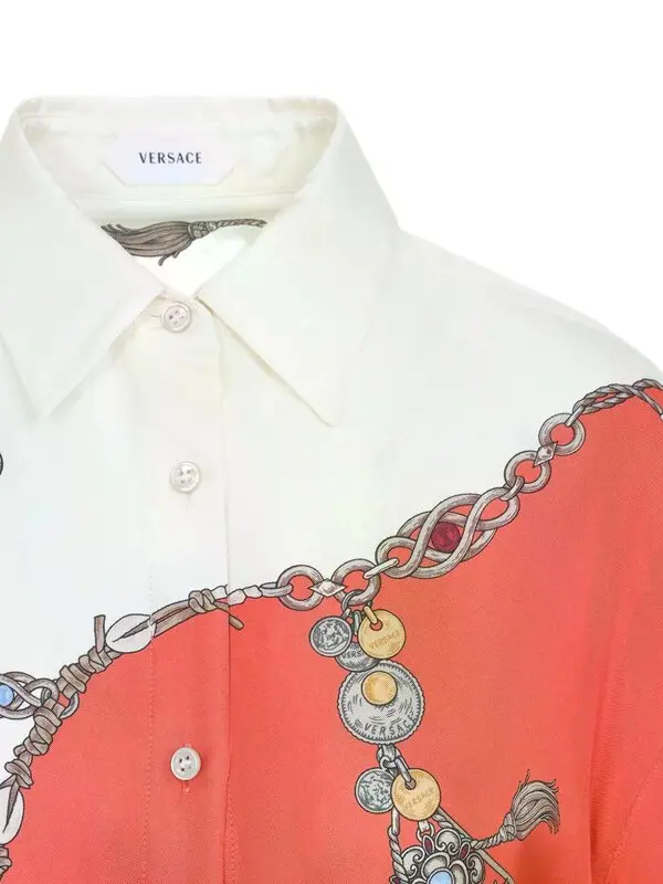 Versace Belted Silk Shirt Mini Dress