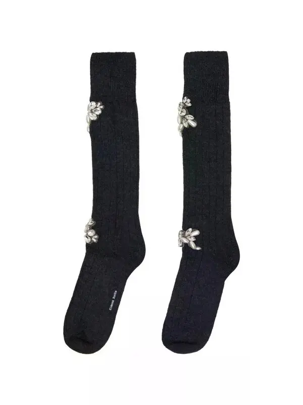 Simone Rocha Jewel-embellished Ribbed Socks