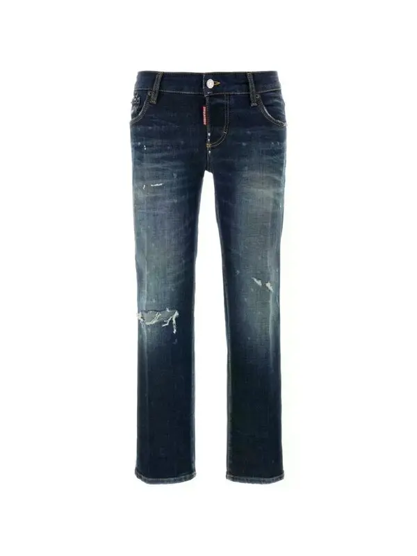 Dsquared2 Distressed Paint-splatter Jeans - Blue