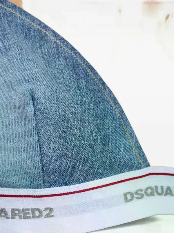 Dsquared2 Logo-tape Denim-print Bra