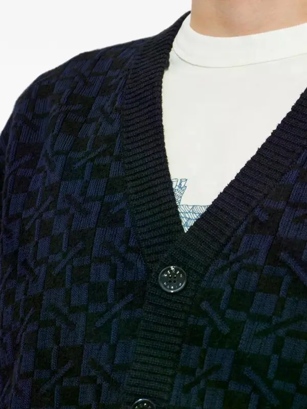Kenzo Gram Geometric-pattern V-neck Cardigan