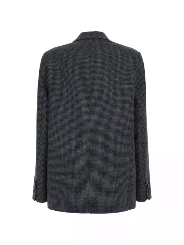 GRIFONI Houndstooth-pattern Wool Single-breasted Blazer