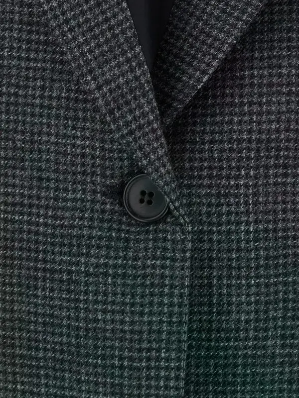 GRIFONI Houndstooth-pattern Wool Single-breasted Blazer