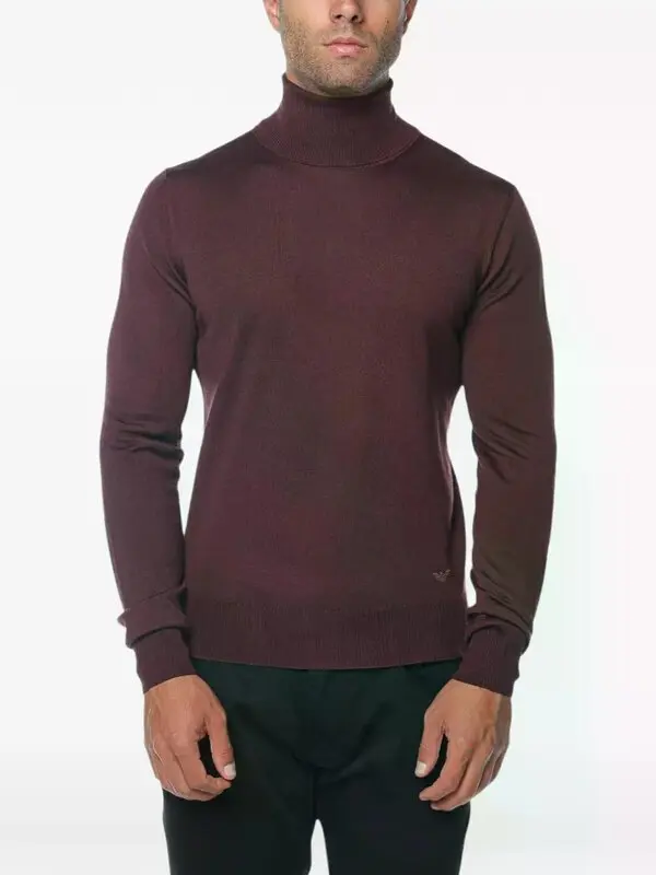 Emporio Armani Roll-neck Wool Sweater - Brown