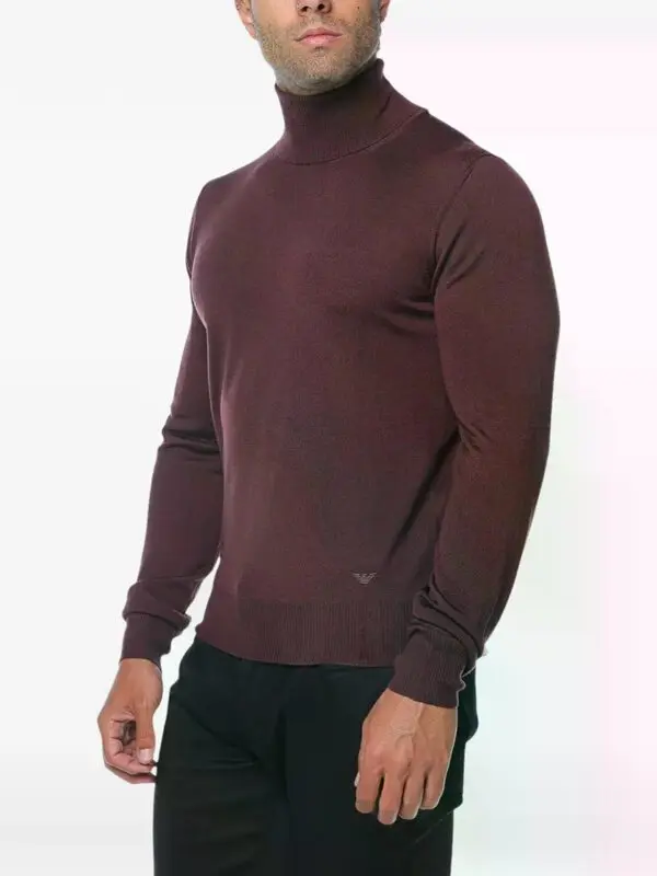 Emporio Armani Roll-neck Wool Sweater - Brown
