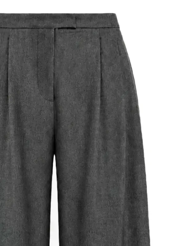 Max Mara Flared Wool-flannel Trousers - Grey