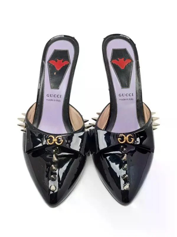 Gucci Sadie Spiked Bow Mules