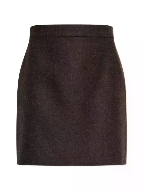 Max Mara Short Felted Wool Skirt Mud - Brown