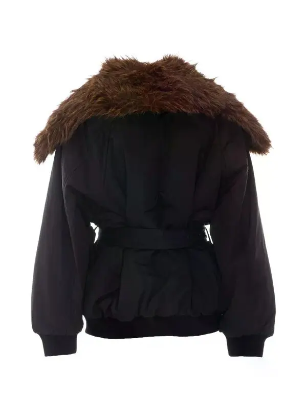 ELEH Faux-fur Collar Belted Jacket