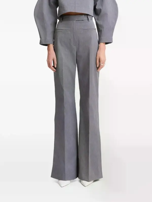 Matthew Bruch Side-slit Bell-bottom Trousers - Grey