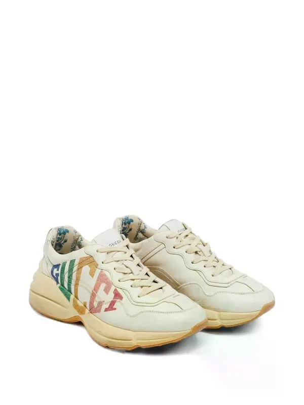 Gucci Rhyton Logo-print Sneakers - Neutrals