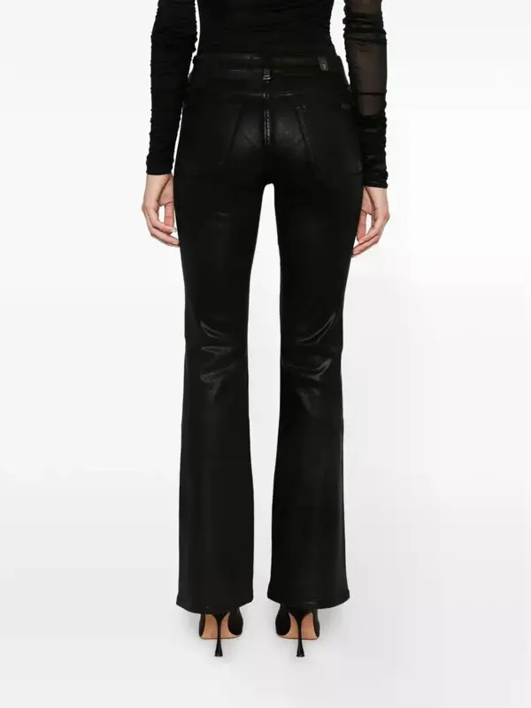 7 For All Mankind The Leggy Bootcut Logo-patch Jeans - Black