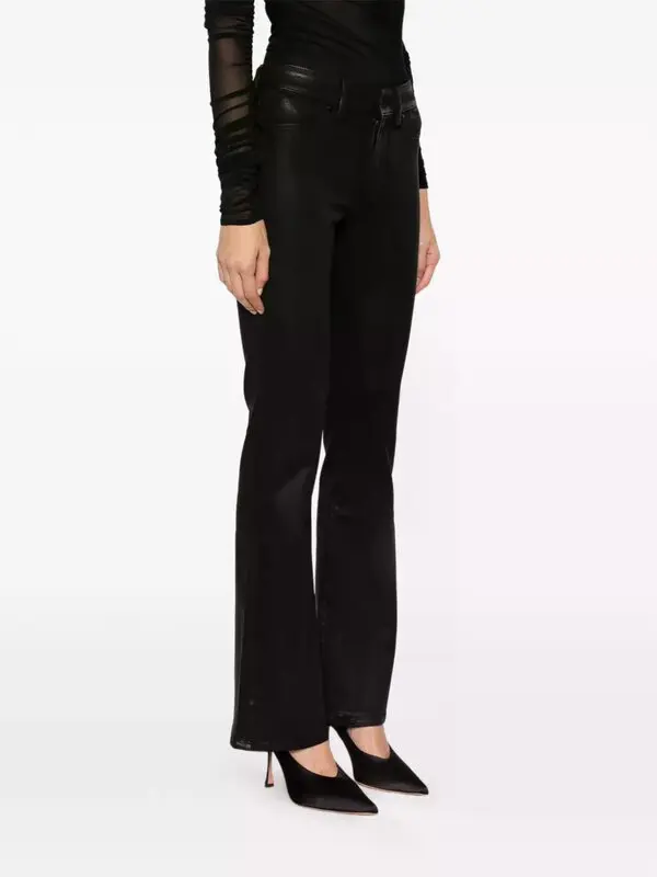 7 For All Mankind The Leggy Bootcut Logo-patch Jeans - Black