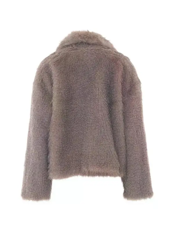 ELEH Fuzzy-texture Oversized-collar Jacket