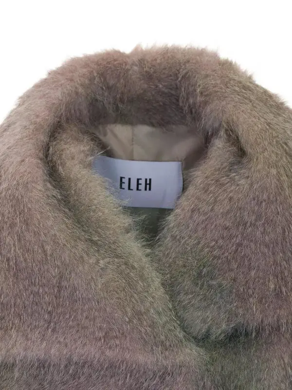 ELEH Fuzzy-texture Oversized-collar Jacket