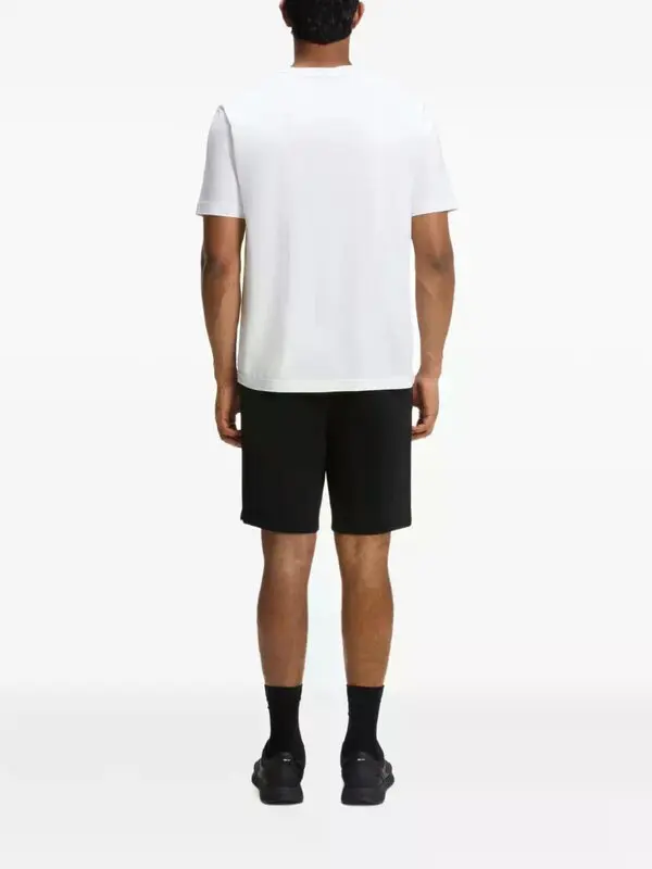 BOSS Tonal Flocked-logo T-shirt In Stretch Cotton