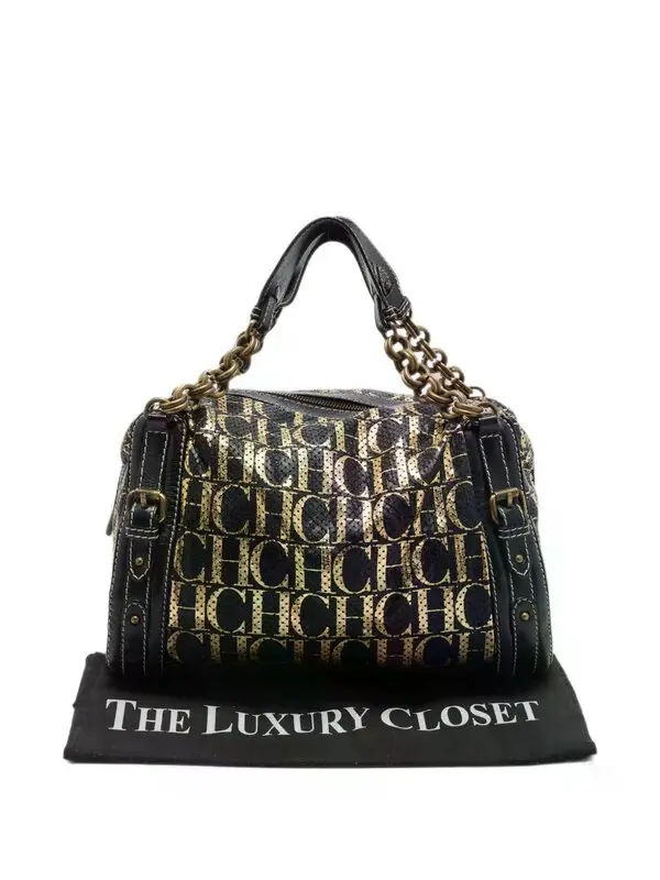 Carolina Herrera Medium Monogram Perforated Handbag