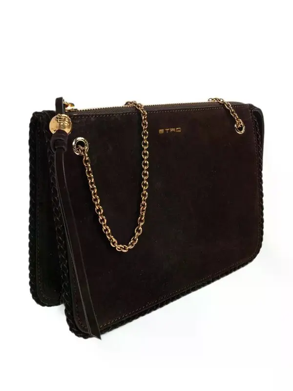 Etro Logo-plaque Suede Shoulder Bag