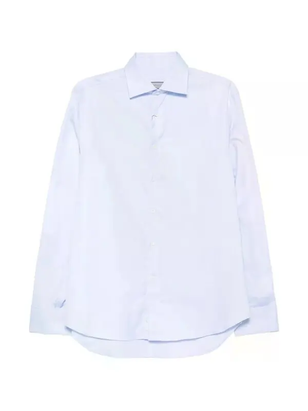 Canali Spread-collar Buttoned Shirt
