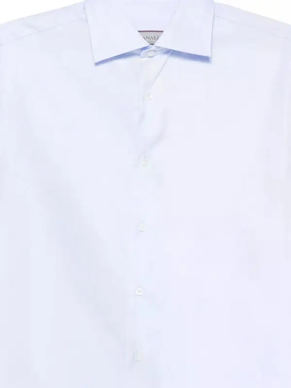 Canali Spread-collar Buttoned Shirt
