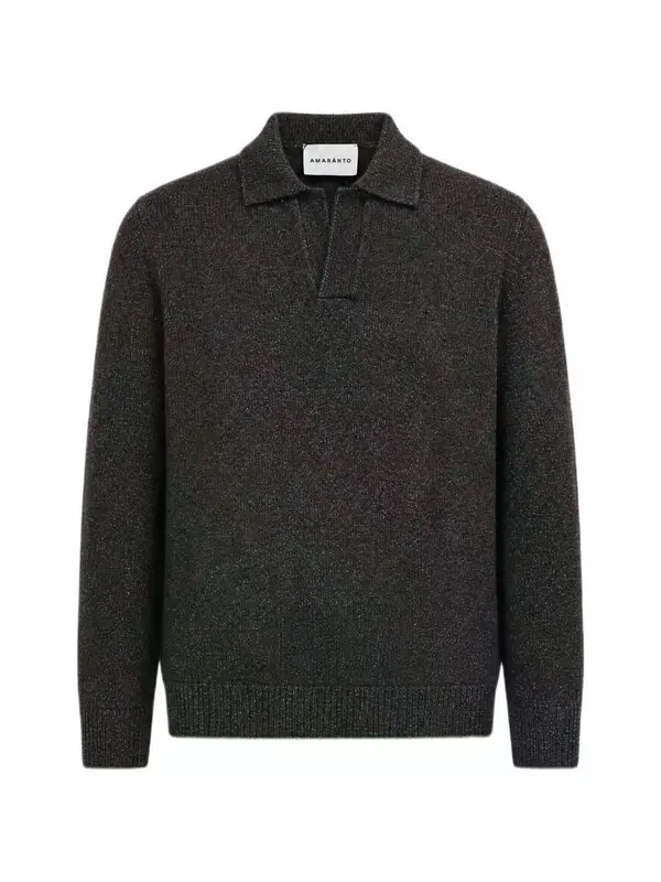 AMARANTO Marl-knit Polo Sweater