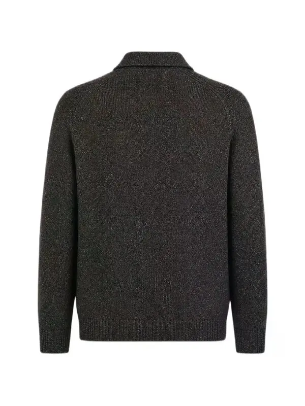 AMARANTO Marl-knit Polo Sweater