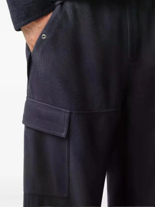 Stone Island 3100050 Wool Nylon Flannel-tc Loose-fit Sweatpants With Elasticized Cuffs - Blue