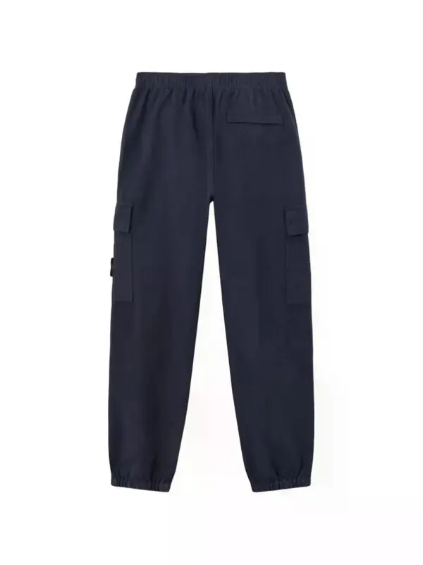 Stone Island 3100050 Wool Nylon Flannel-tc Loose-fit Sweatpants With Elasticized Cuffs - Blue