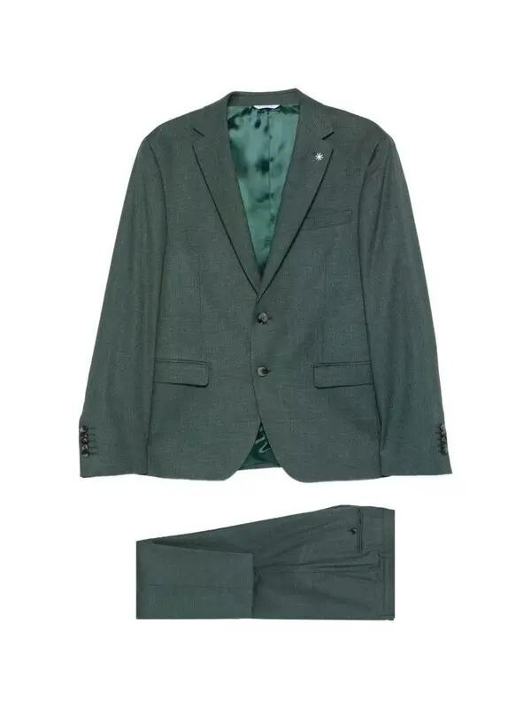 MANUEL RITZ Slim-fit Twill Suit - Green