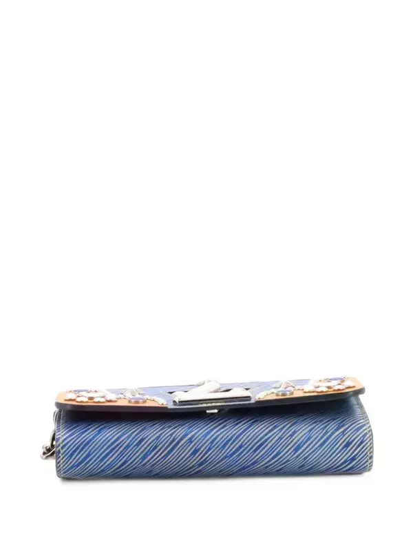 LOUIS VUITTON Twist Chain Wallet Studded Epi Leather Clutch Bag