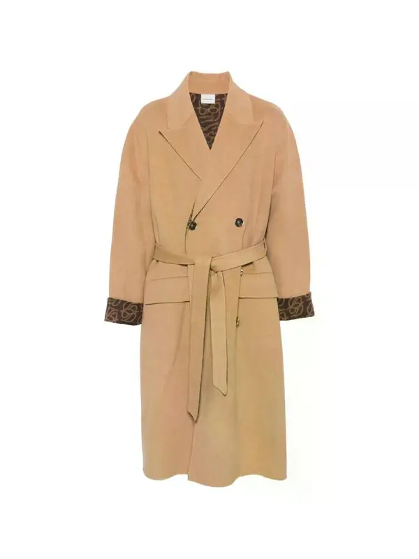 Drole De Monsieur Double-breasted Belted Coat - Neutrals