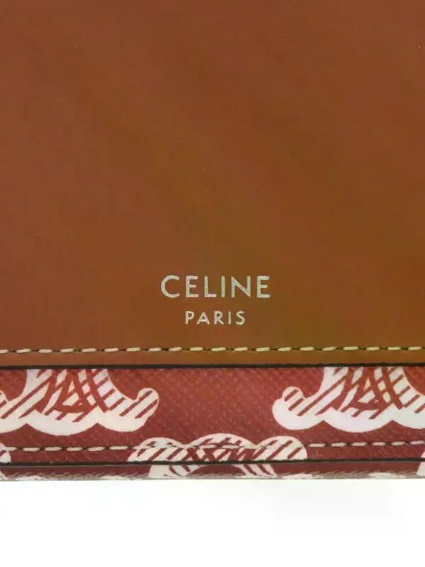 Celine 2010-2026 Triomphe Coated Canvas Sunset Logo Horizontal Pouch Crossbody Bag