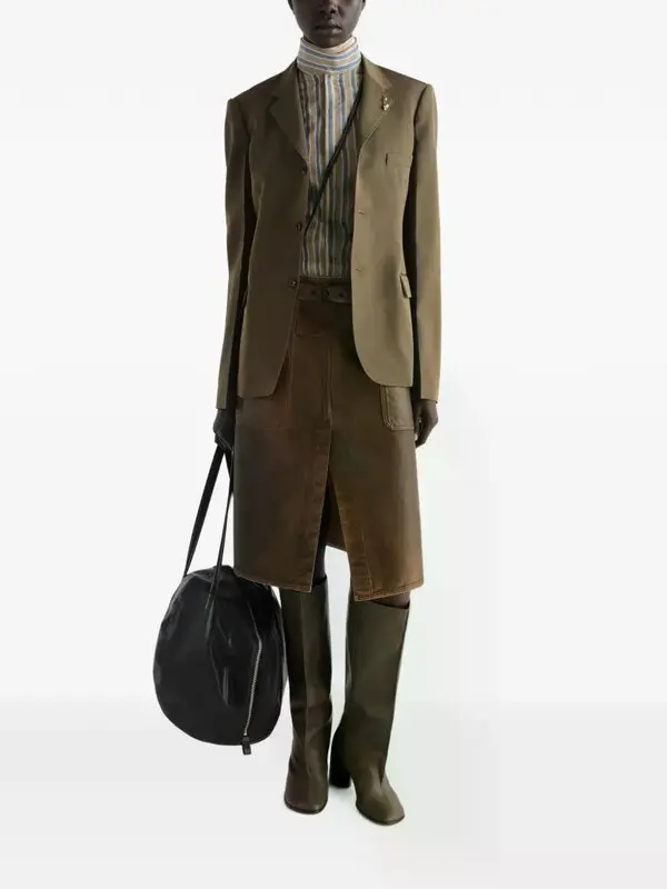 LEMAIRE Workwear Skirt In Coated Denim