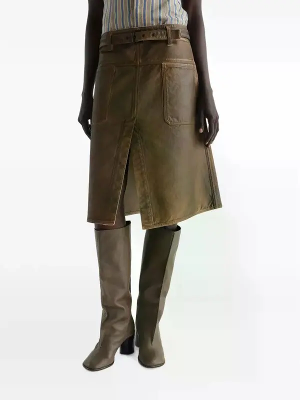LEMAIRE Workwear Skirt In Coated Denim