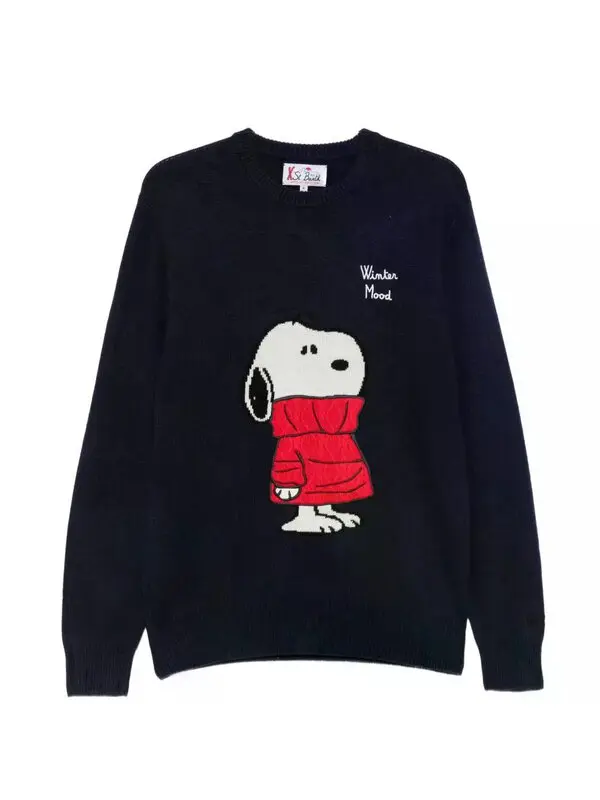 MC2 SAINT BARTH Snoopy-intarsia Embroidered Sweater