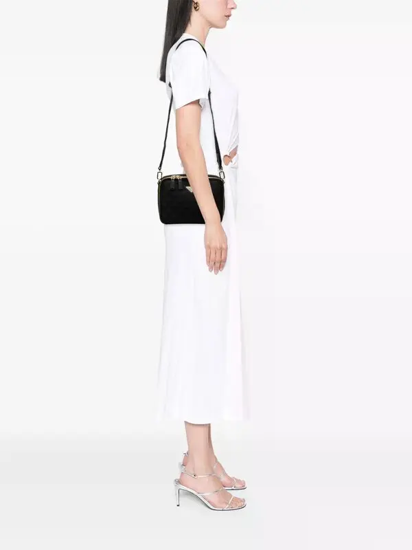 Prada 2013-2026 Embroidered Canvas Brique Symbole Crossbody Bag