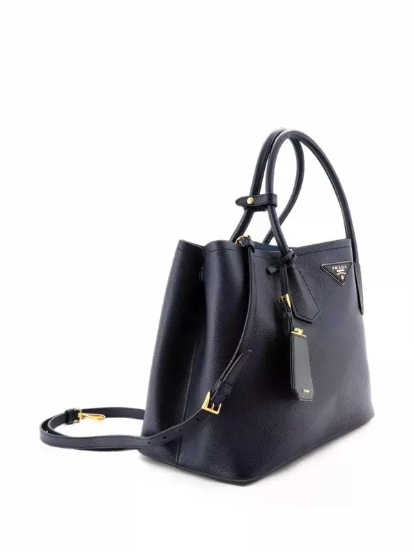 Prada Cuir Double Saffiano Leather Large Tote Bag - Blue