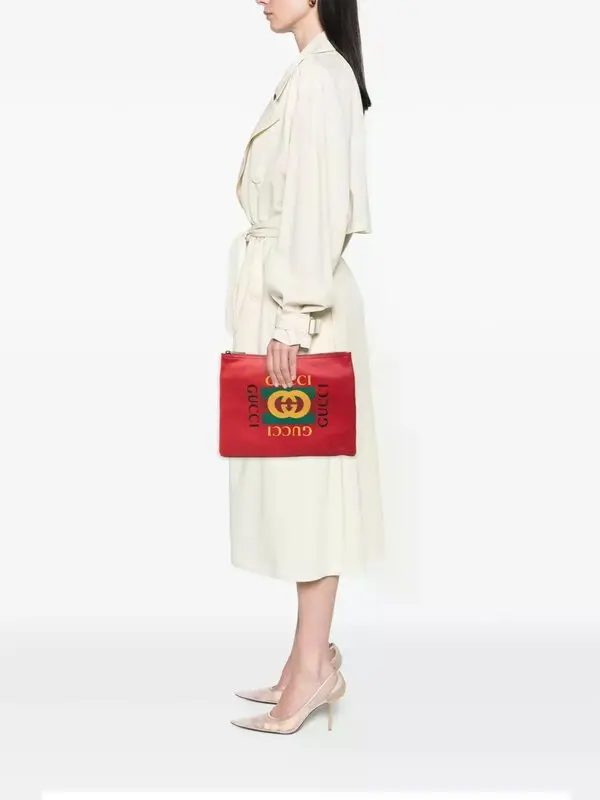 Gucci 2016-2026 Medium Calfskin Logo Portfolio Clutch Bag