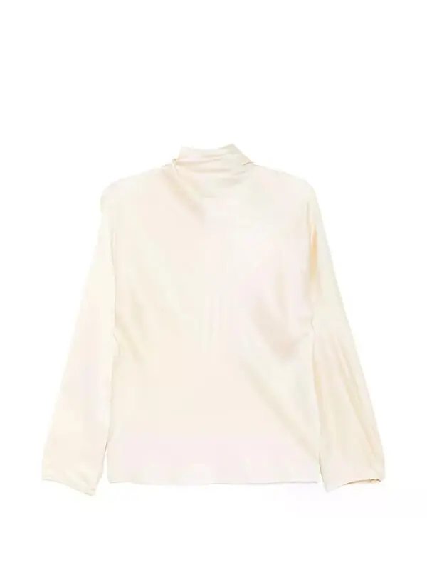 FORTE_FORTE Silk Slouch-neck Shirt