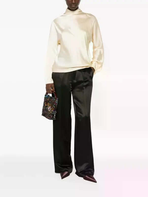 FORTE_FORTE Silk Slouch-neck Shirt