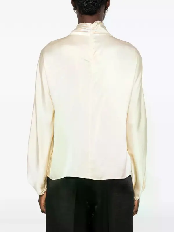 FORTE_FORTE Silk Slouch-neck Shirt