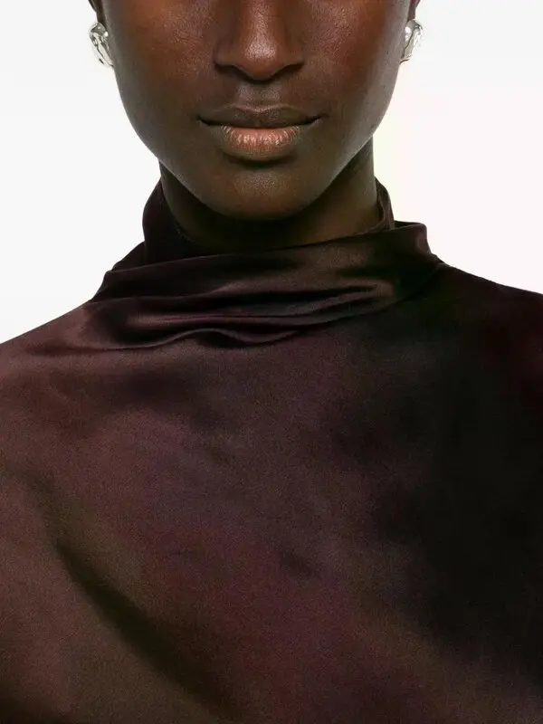FORTE_FORTE Slouch-neck Silk Shirt