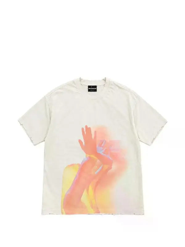 WARMAN Graphic-print Distressed T-shirt