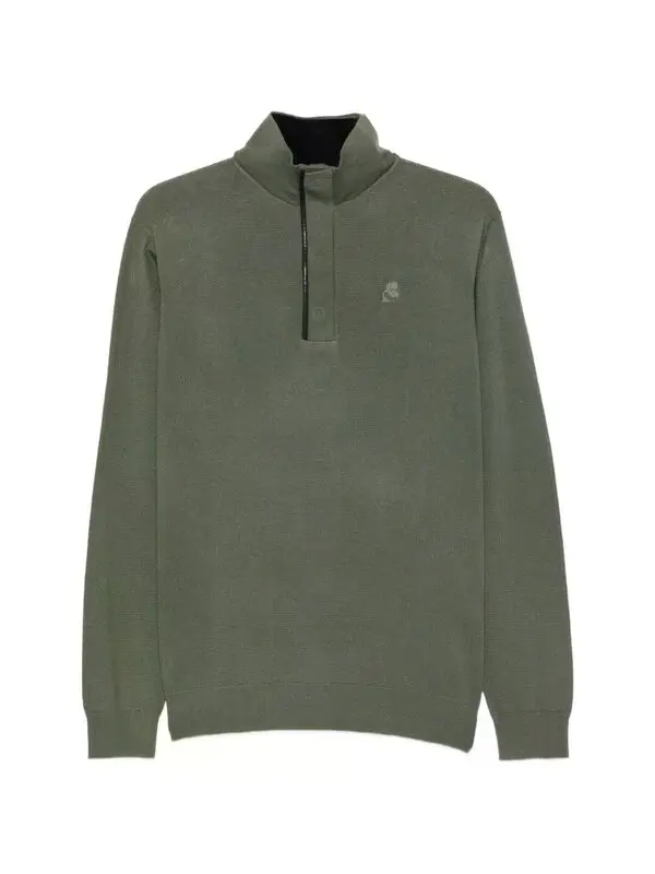Karl Lagerfeld Quarter-zip Logo-embroidered Sweater