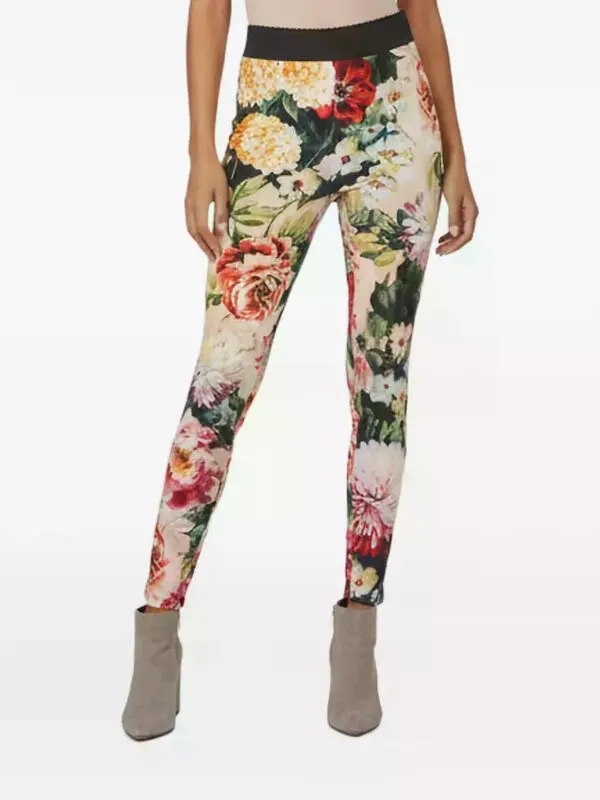 Dolce & Gabbana Floral-print Crepe Trousers