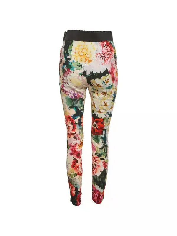 Dolce & Gabbana Floral-print Crepe Trousers