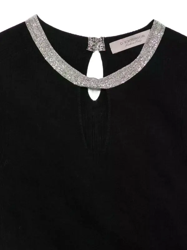 D.exterior Crystal-embellished Cut-out Sweater