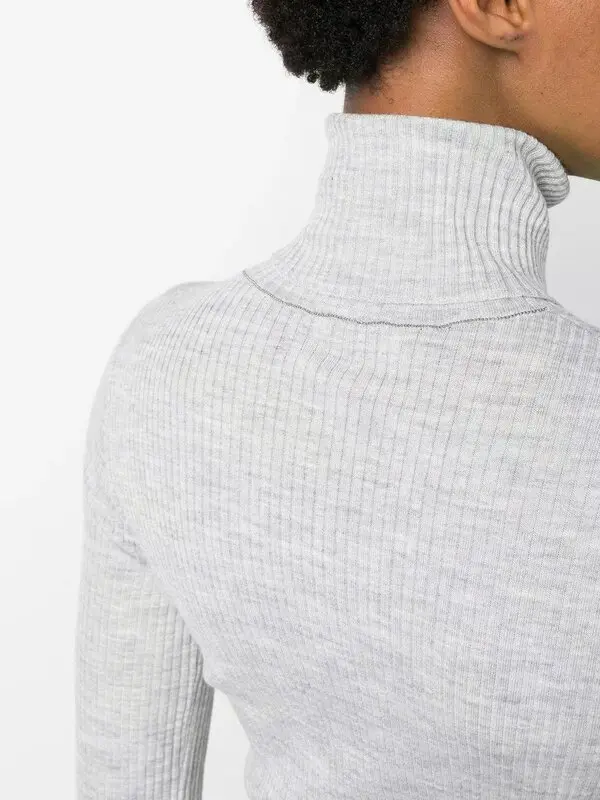 Brunello Cucinelli Rib-knit Wool Roll Neck Sweater